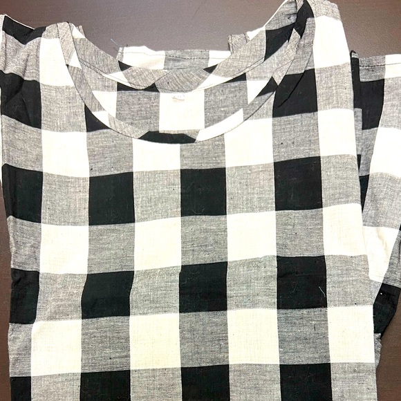 Chaw Botique | Dresses | Cotton Plaid Self Tied Belt Fit And Flare ...